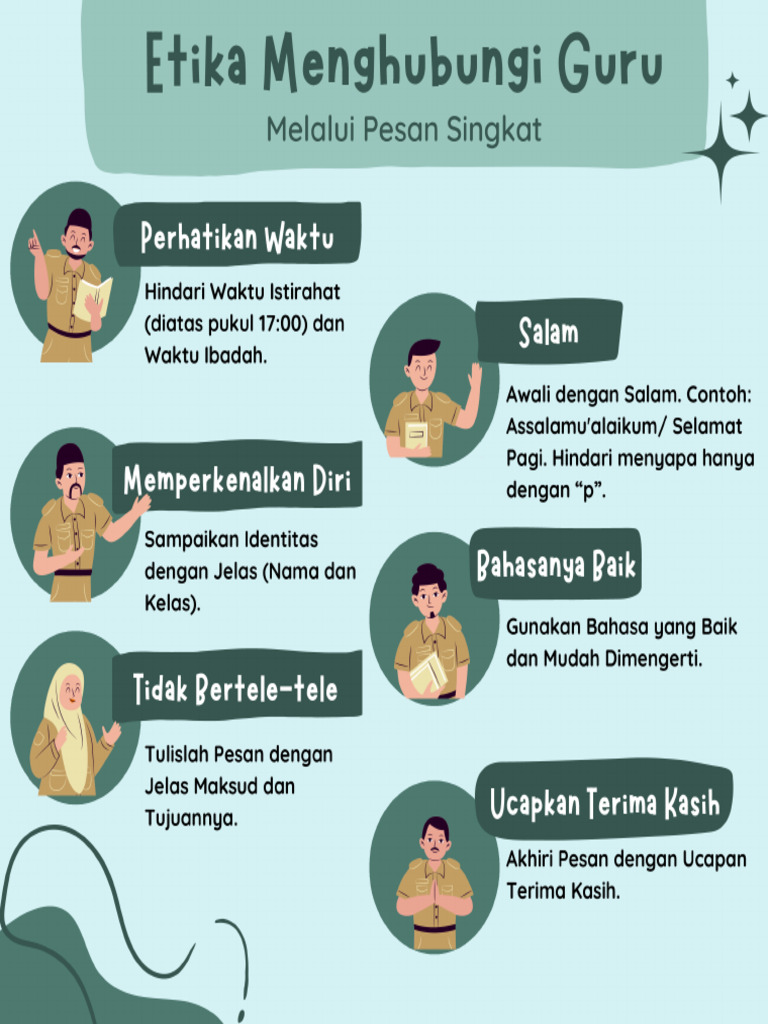 Hijau Abstrak Pengumuman Kelas Etika Menghubungi Guru Melalui Pesan ...