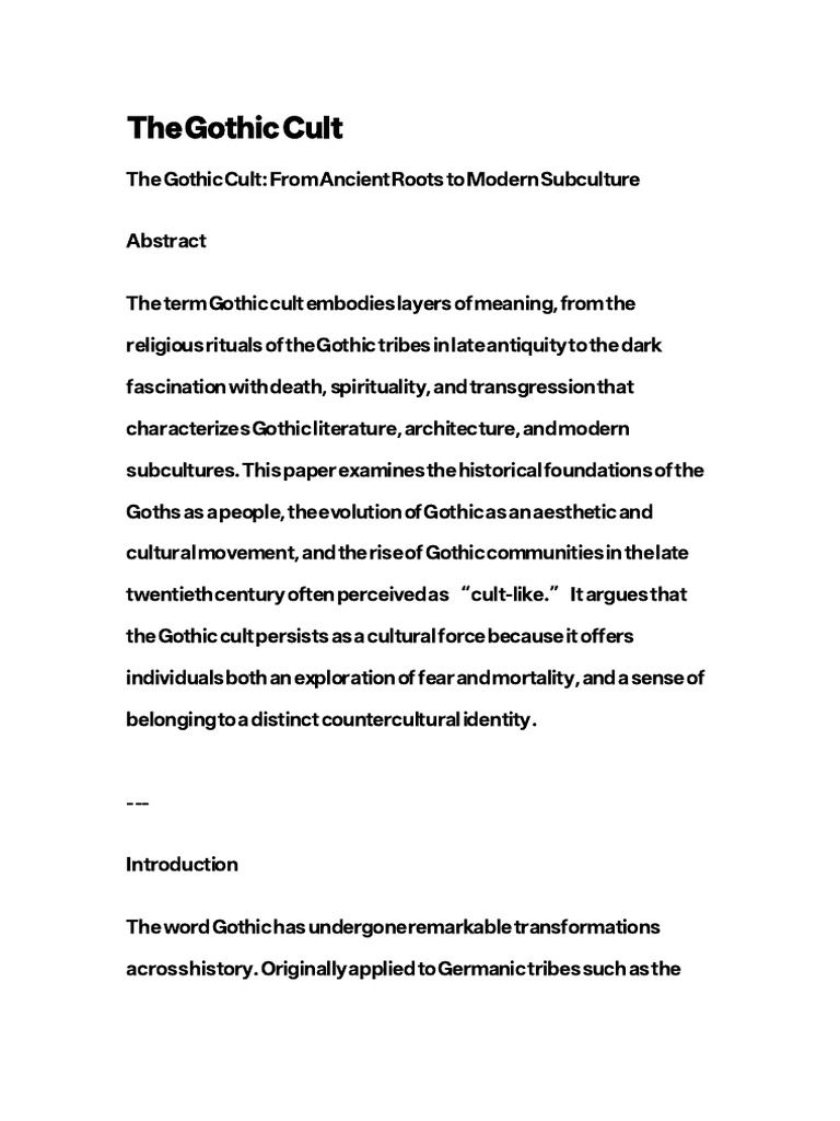 The Gothic Cult | PDF