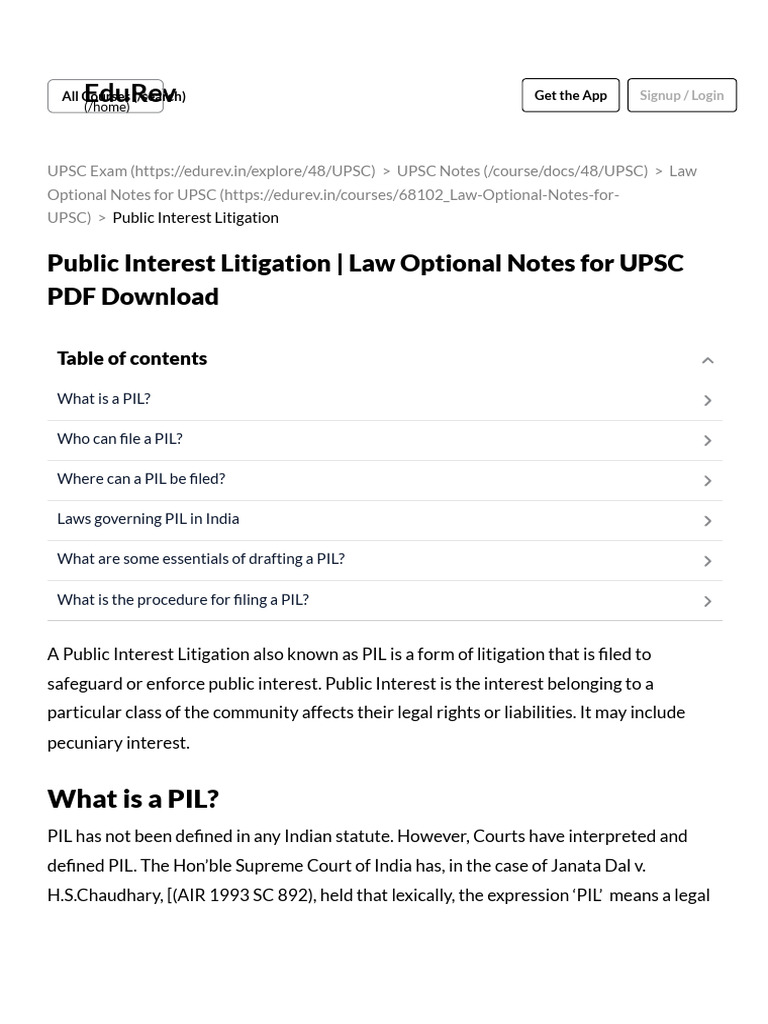 Understanding Public Interest Litigation | PDF | Justice | Crime & Violence