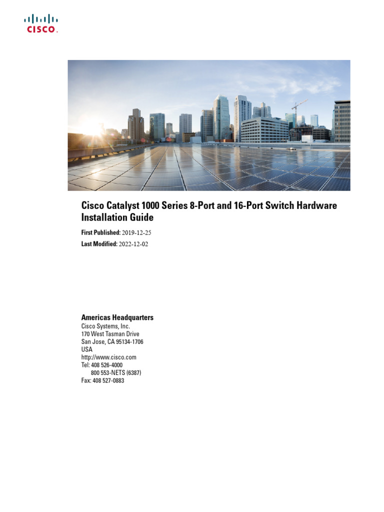 Cisco Catalyst 1000 Switch Guide | PDF | Network Switch | Bracket