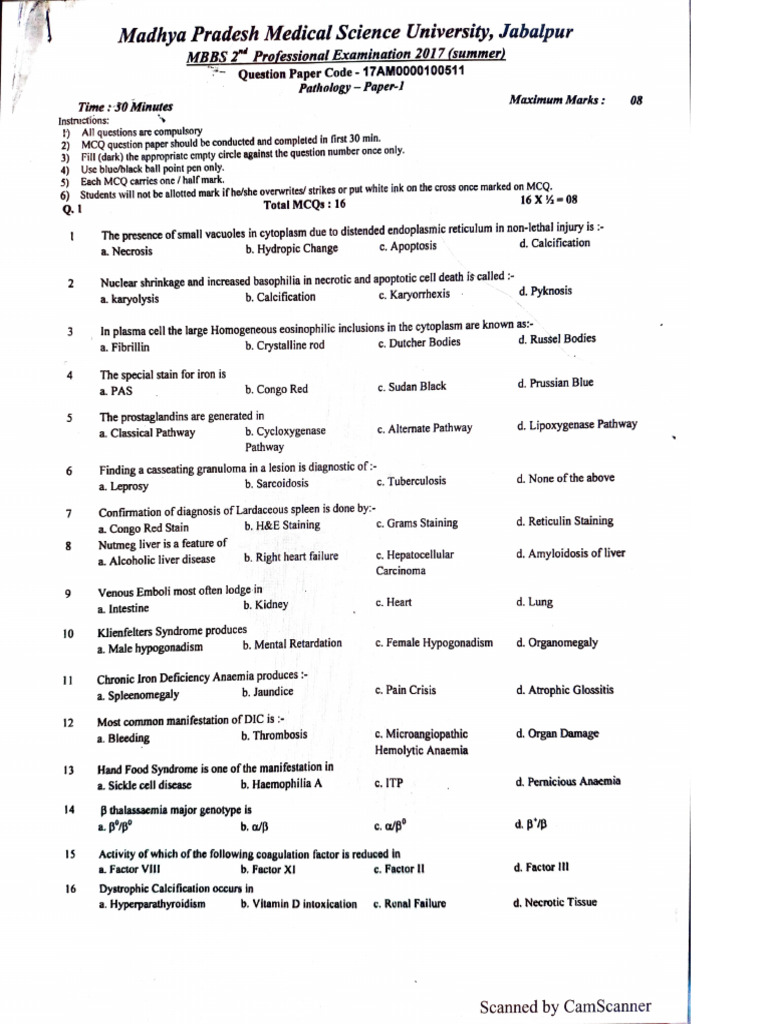 Pathology All Years Papers | PDF | Anemia | Carcinoma