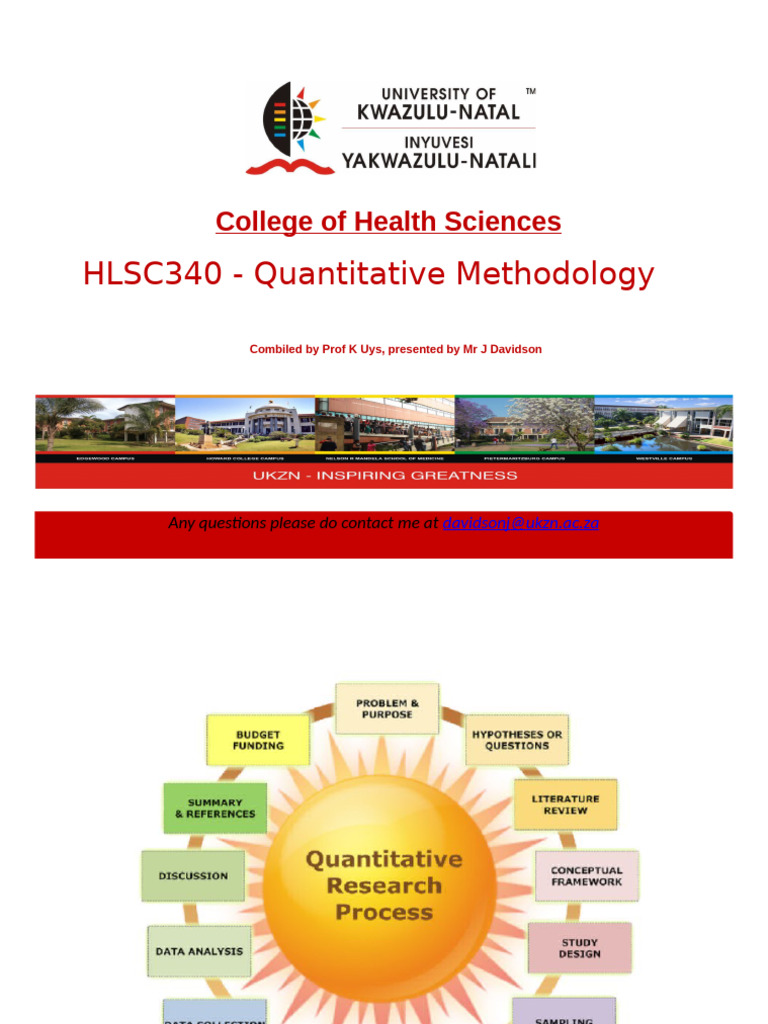 HLSC340 Quantitative - Methodology 2025 | PDF | Sampling (Statistics) | Validity (Statistics)