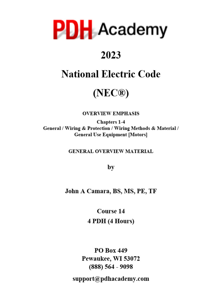 414 National Electric Code | PDF | Electrical Wiring | Power (Physics)