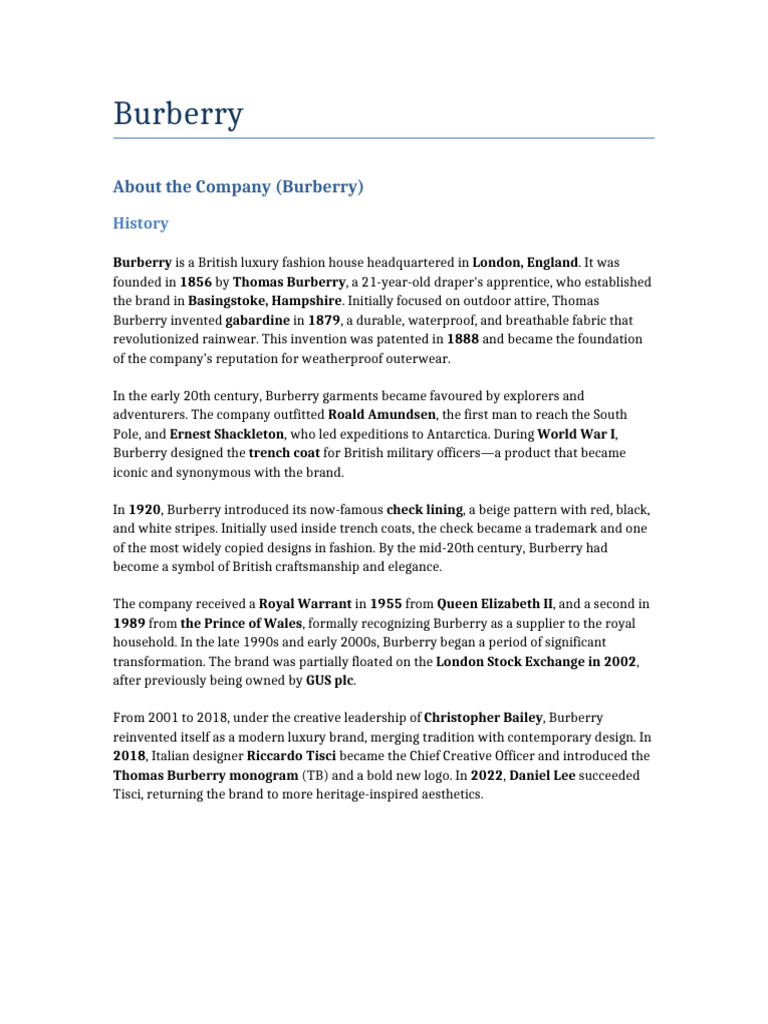 Burberry Marketing Project | PDF
