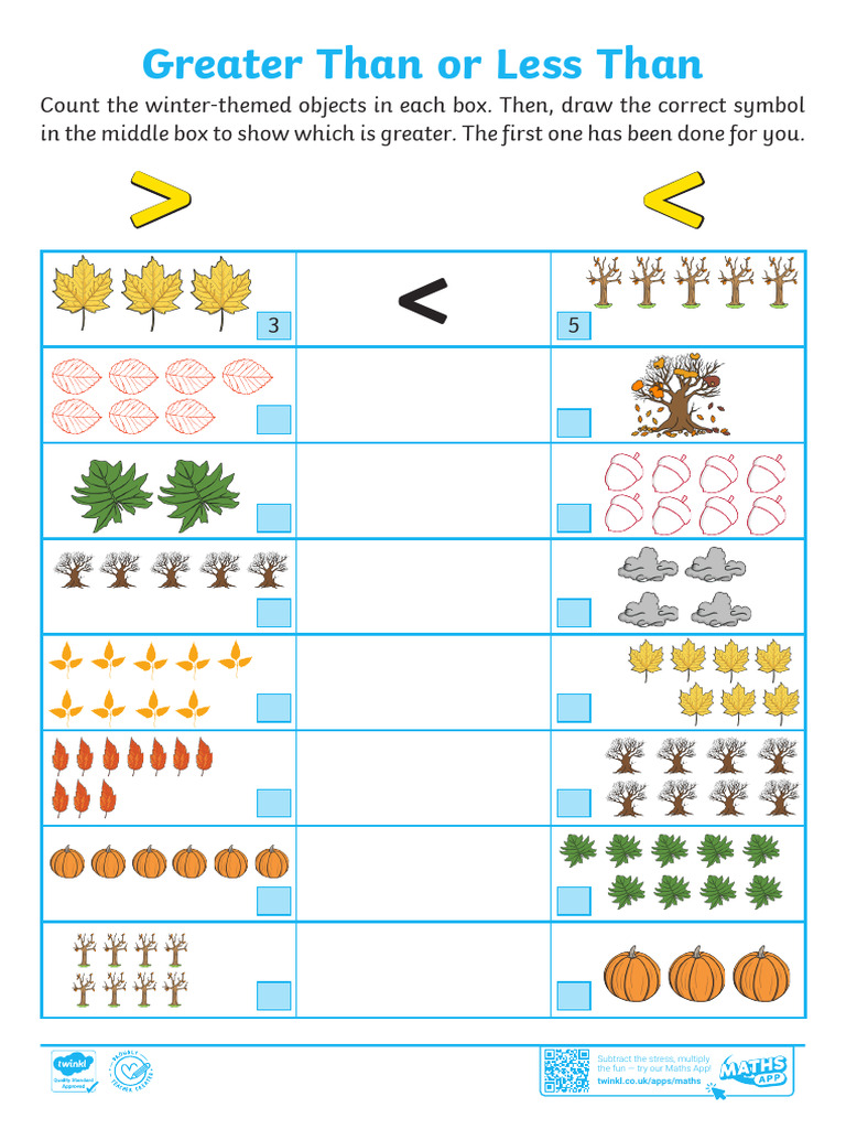 Greater Than or Less Than Worksheet | PDF
