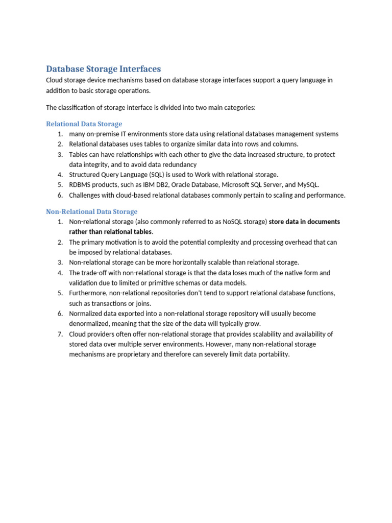 Database Storage Interfaces | PDF | Relational Database | Databases