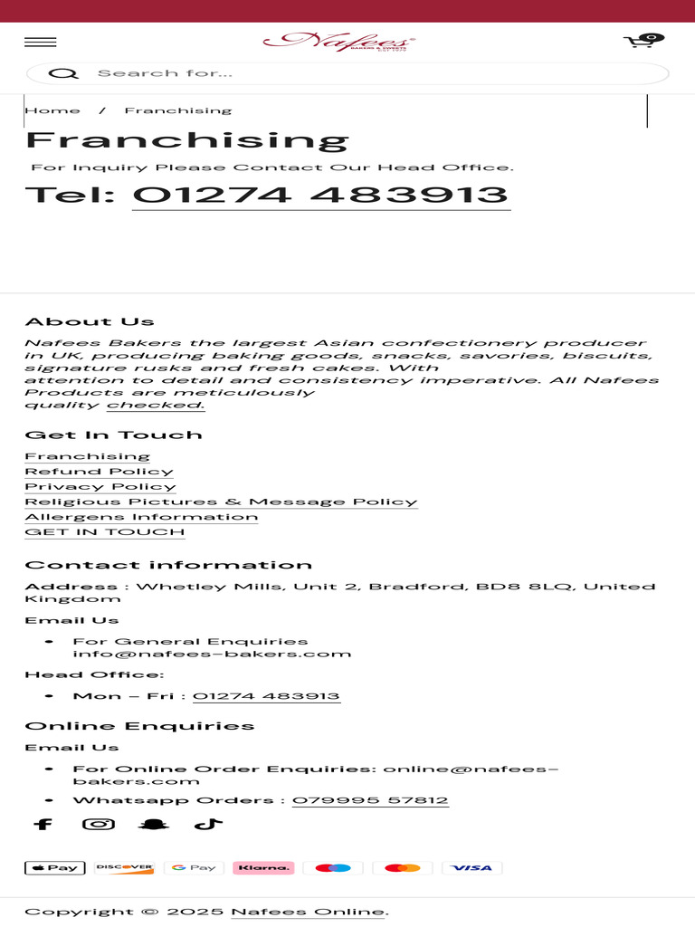 Nafees Bakery Franchise Overview | PDF