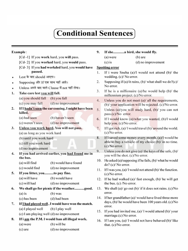 Conditional Sentences | PDF