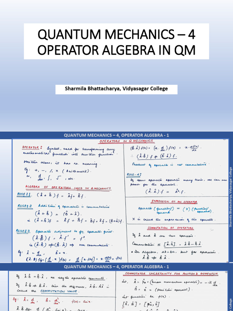 Quantum Mechanics, Sem 4, 4 | PDF