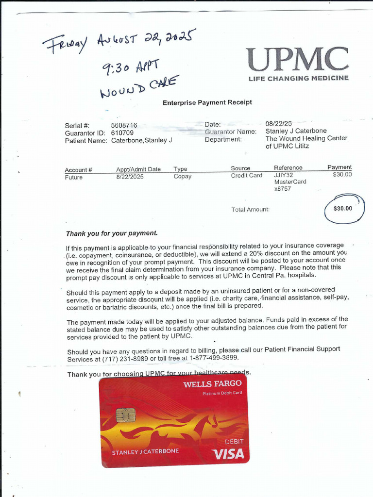 SCANS Receipts For FRIDAY August 22nd, 2025 - To Wound Care - Dollar ...