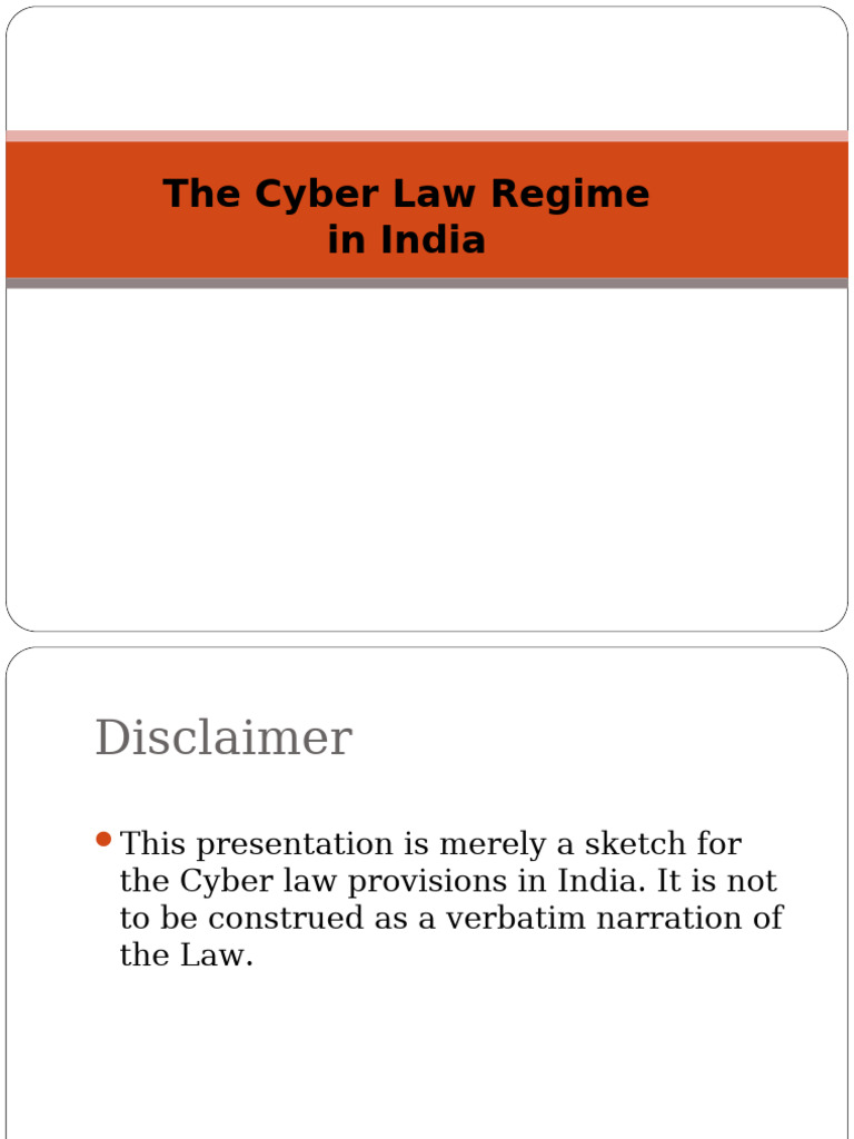 Overview of Cyber Law in India | PDF | System | Computer Data Storage