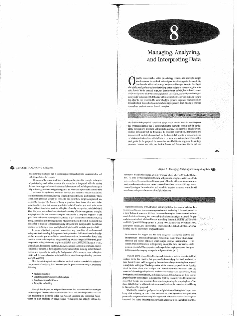 Marshall & Rossman - Managing, Analyzing, and Interpreting Data. | PDF