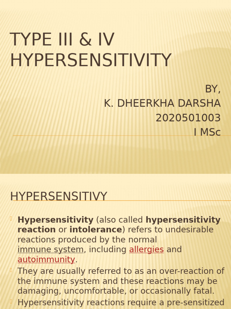 Type III Hypersensitivity Overview | PDF | Immune System | Clinical ...