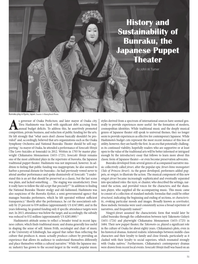 History and Sustainability of Bunraku the Japanese Puppet Theater | PDF ...