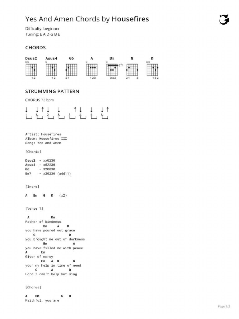 Yes and Amen Chords | PDF