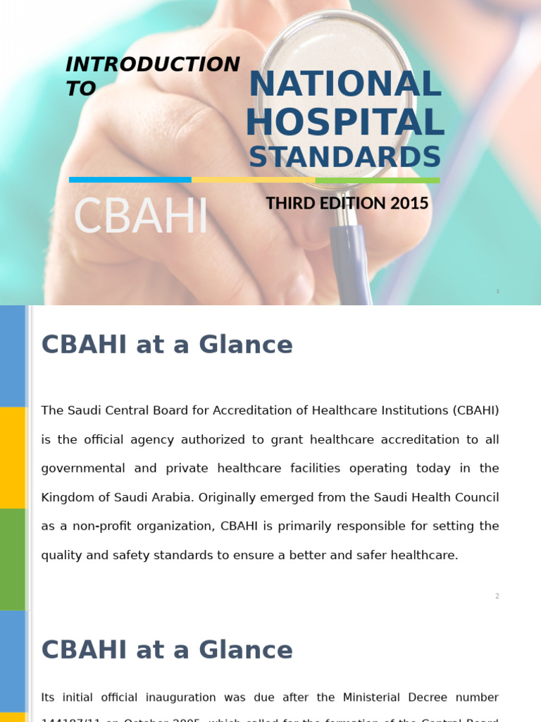 CBAHI National Hospital Standards 2024 | PDF | Hospital | Intensive ...