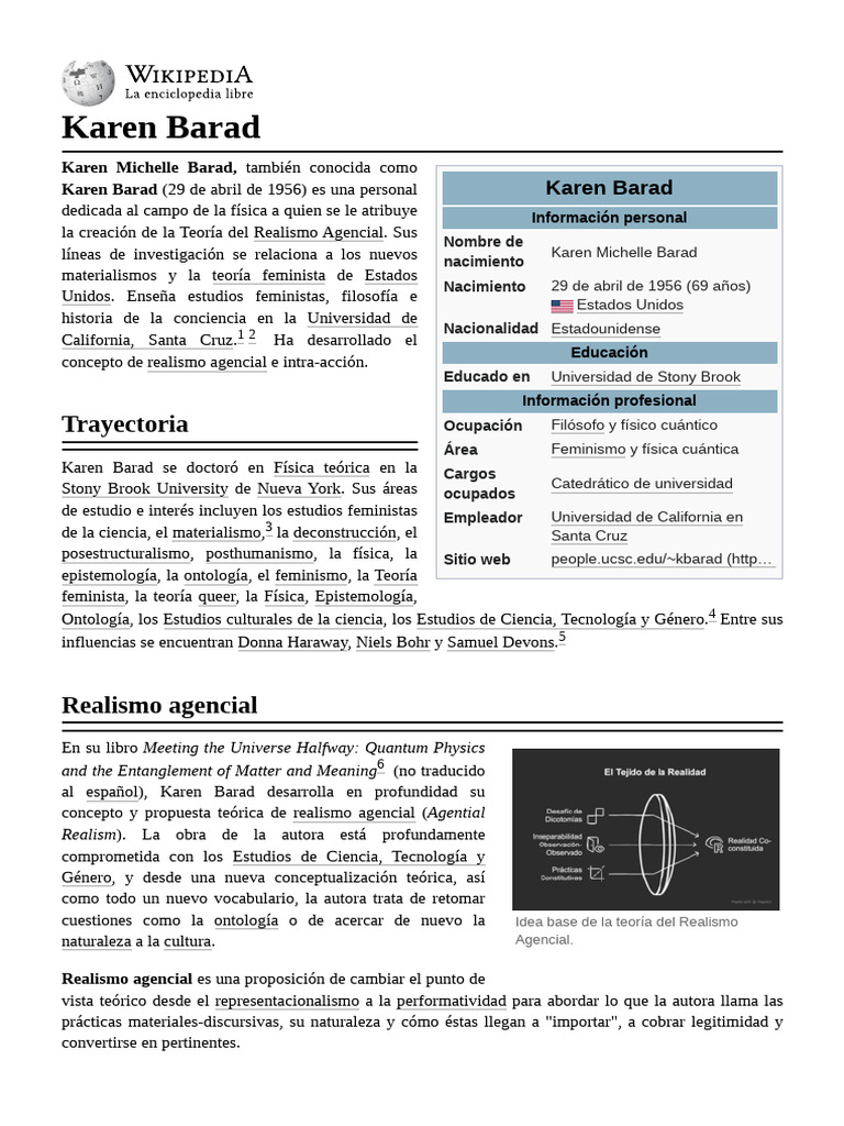 Realismo Agencial de Karen Barad | PDF | Metafísica | Física