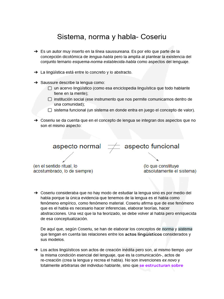 Sistema y norma en el habla de Coseriu | PDF | Lingüística | Habla