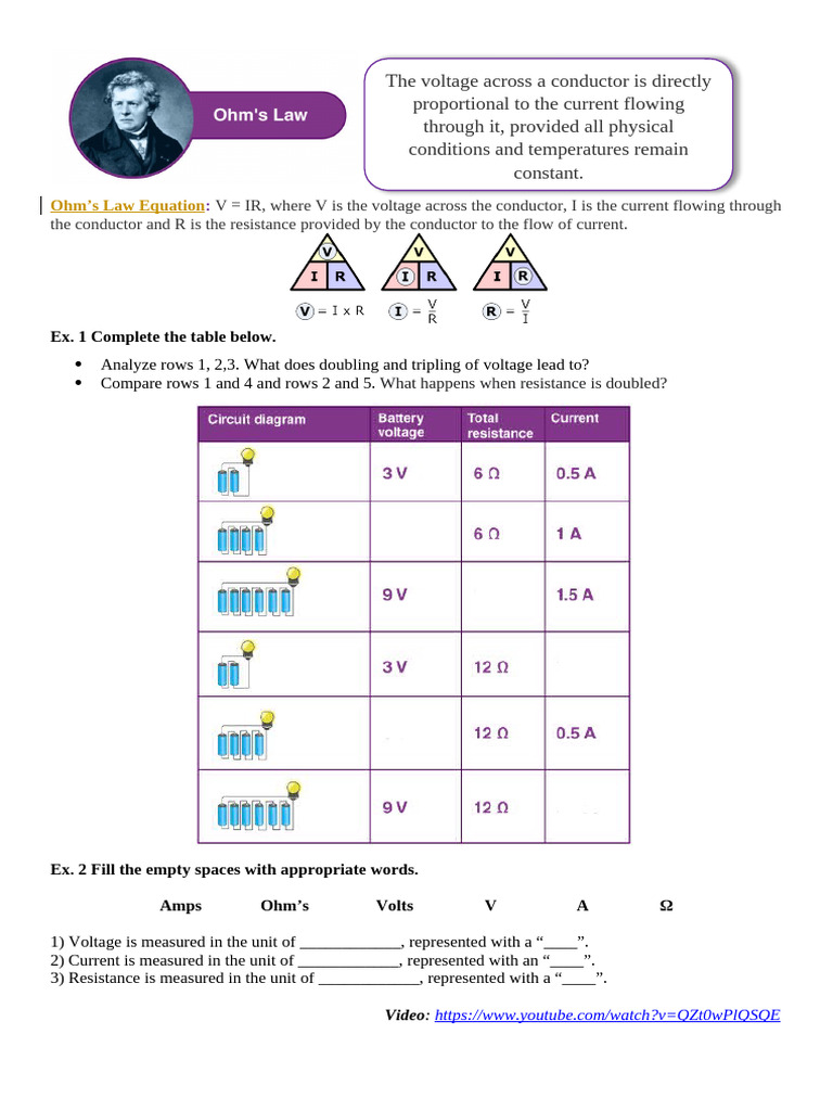 Ohms-Law-T P | PDF | Voltage | Series And Parallel Circuits