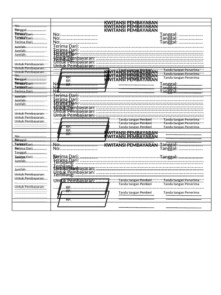 Contoh Kwitansi Pembayaran Resmi | PDF