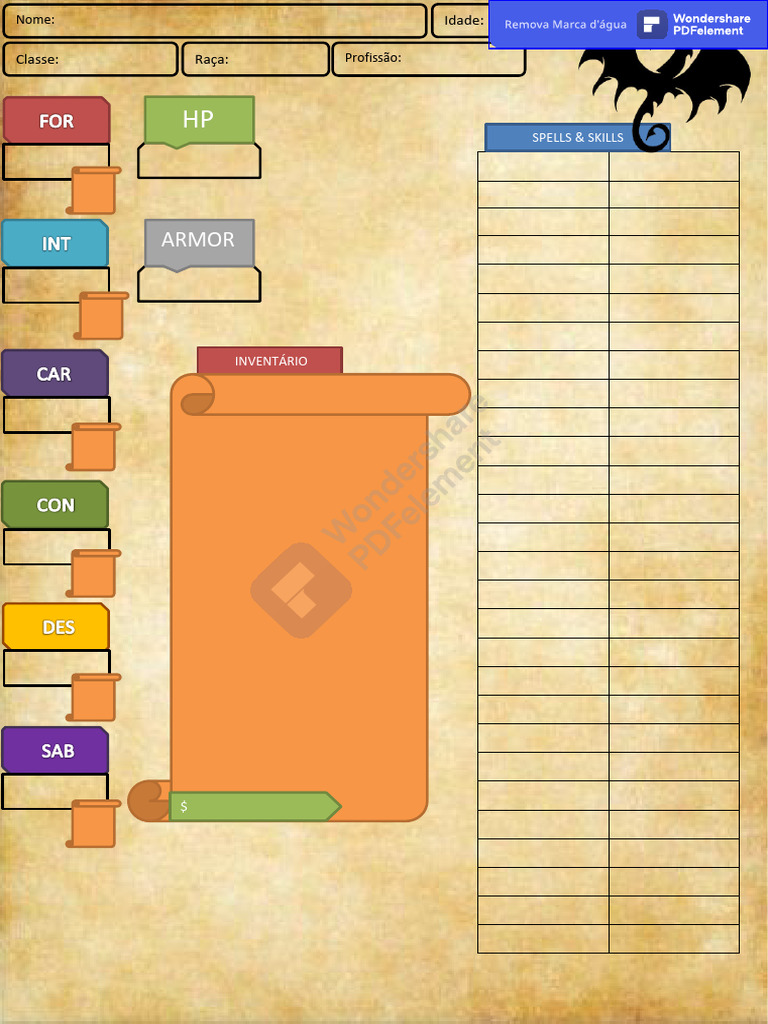 Ficha de Personagem RPG | PDF