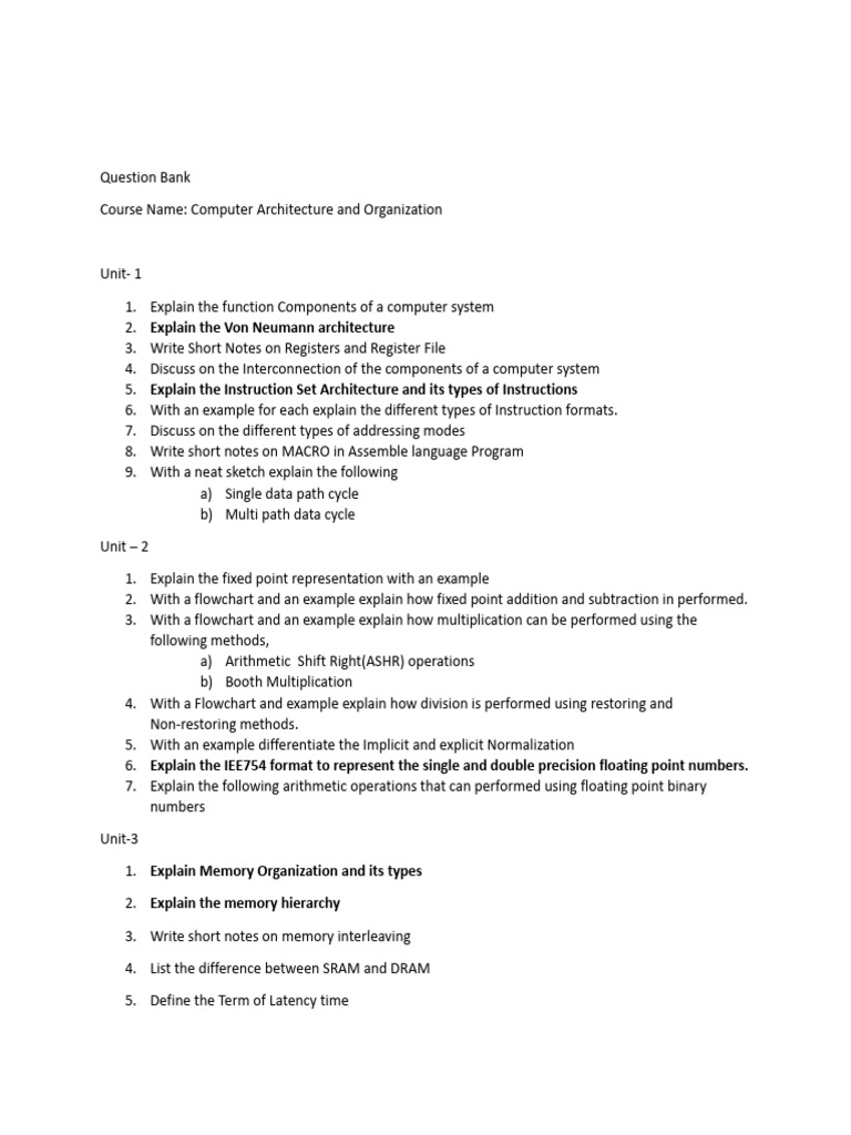 Question Bank Cse | PDF | Cpu Cache | Computer Data