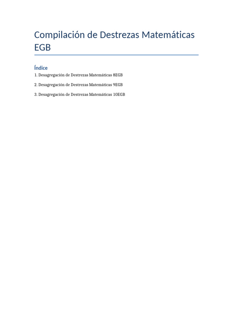 Compilacion Destrezas Matematicas EGB | PDF | Matemáticas | Geometría