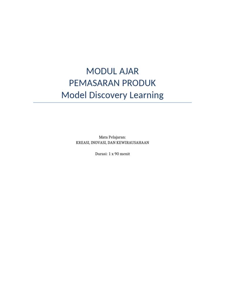 Modul Ajar Pemasaran Produk Lengkap | PDF