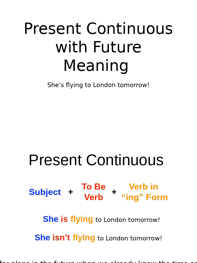 Future Use of Present Continuous | PDF
