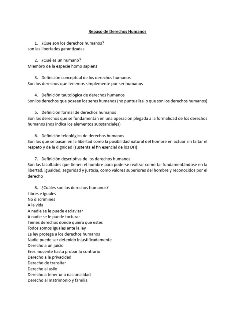 Repaso Completo sobre Derechos Humanos | PDF | Derechos humanos | Dignidad