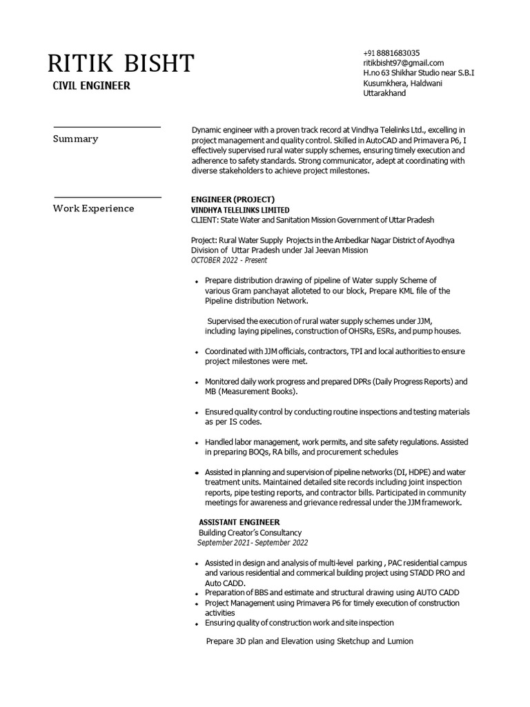 Ritik Bisht Auto Cadd Civil | PDF