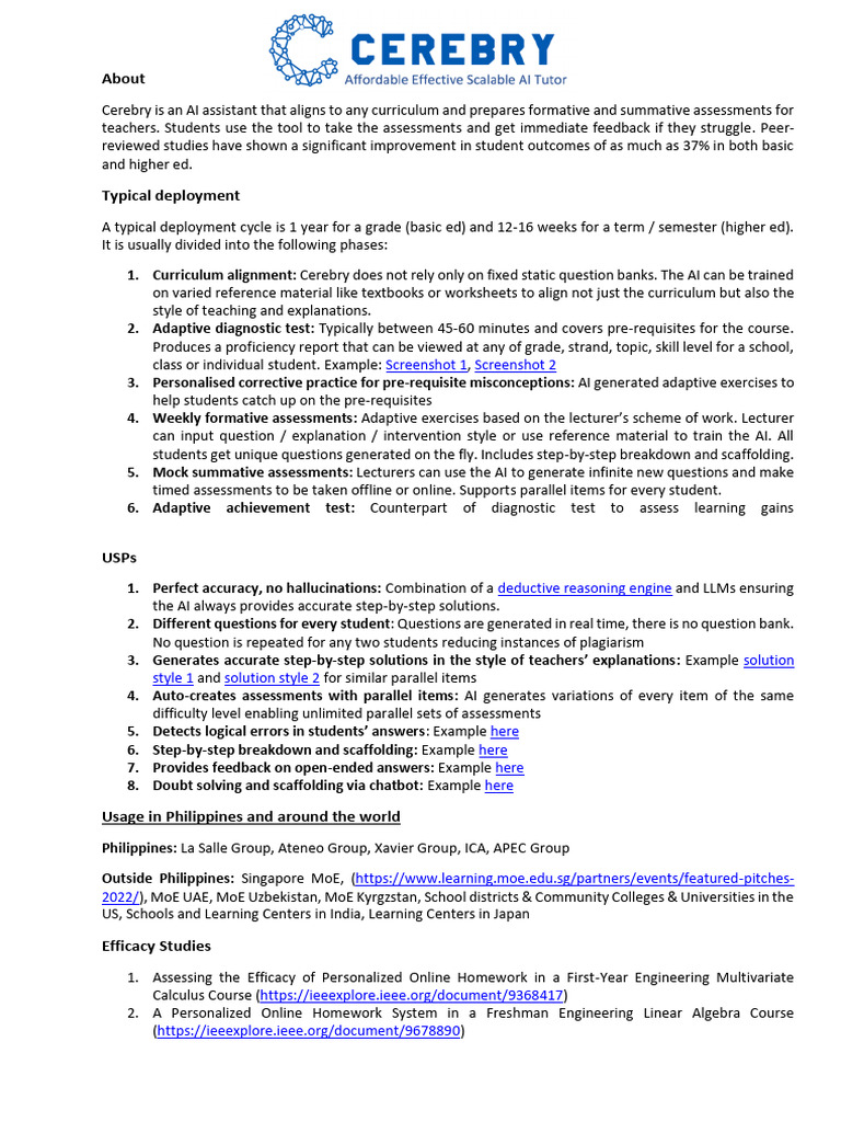 Cerebry: AI-Driven Assessment Tool | PDF | Learning
