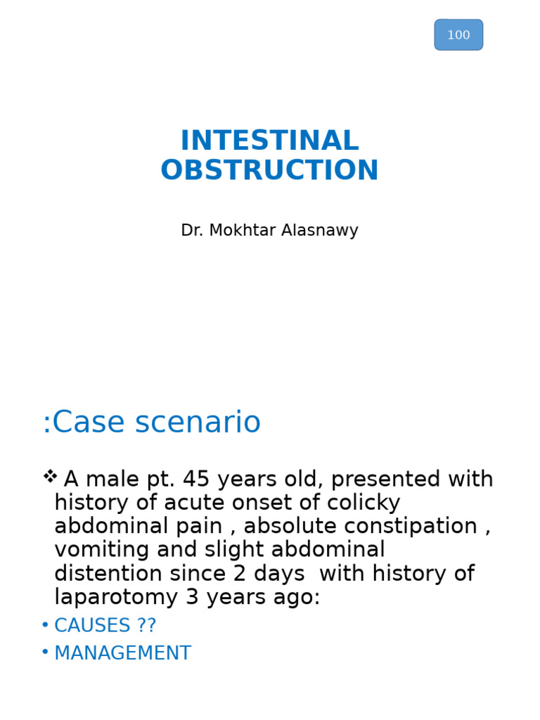 Intestinal Obstruction | PDF | Gastroenterology | Clinical Medicine