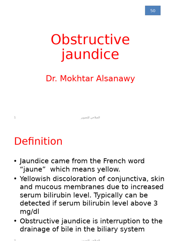 Obstructive Jaundice | PDF | Exocrine System | Medical Specialties