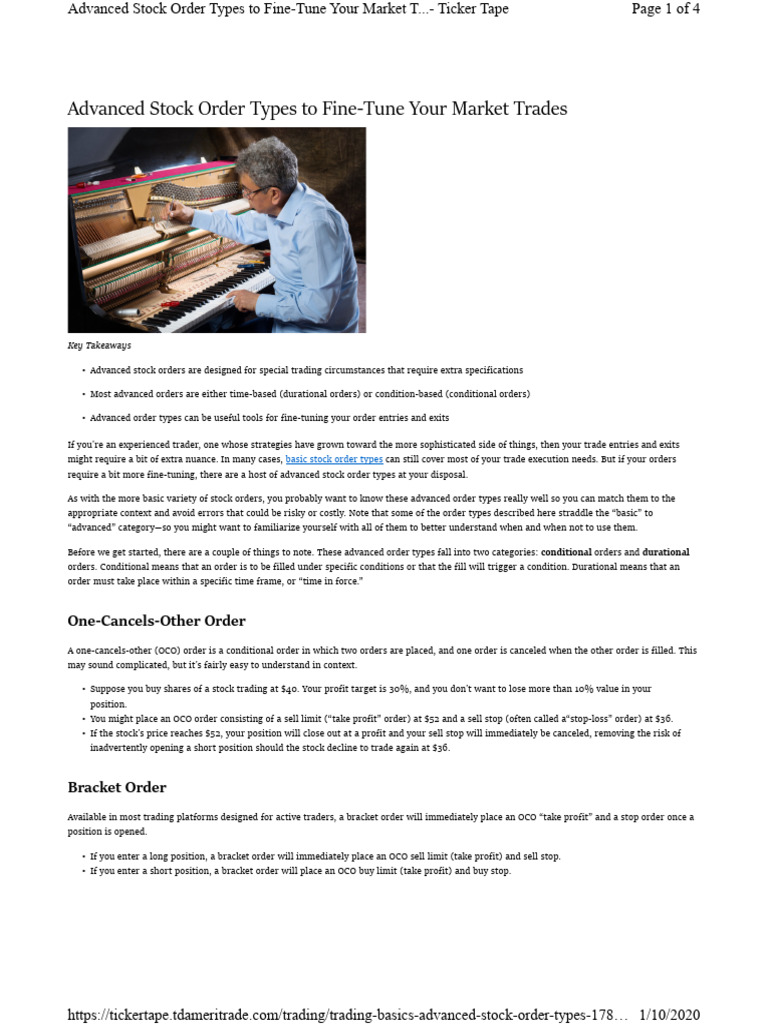 20-0108 Advanced Stock Order Types To Fine-Tune Your Market Trades ...
