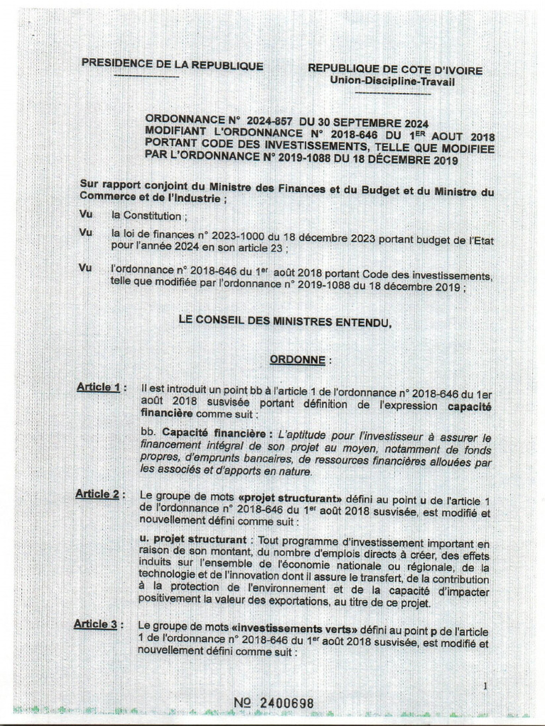 Ordonnance N 2024-857 | PDF