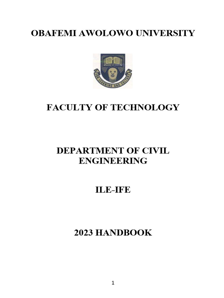 2023 Civil Engineering Handbook OAU | PDF | Engineering | Libraries
