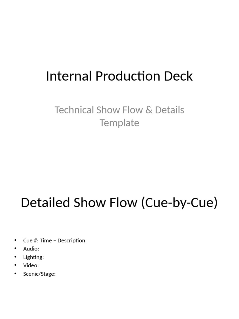 Technical Show Flow & Production Guide | PDF