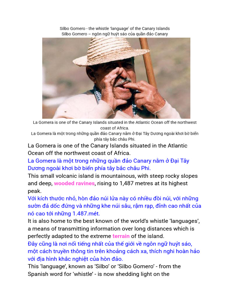 Silbo Gomero - The Whistle Language' of The Canary Islands | PDF