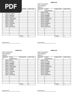 Canteen Order Slip Format | PDF | Cafeteria | Room