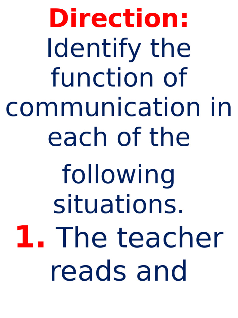 Functions of Communication in Various Scenarios | PDF