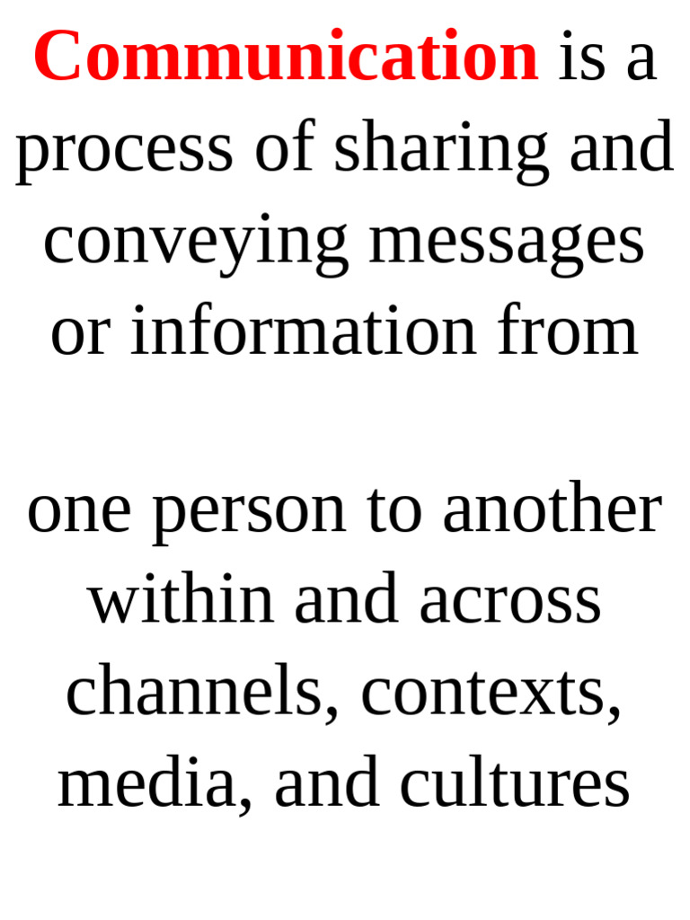 Definition of Communication (Visuals) | PDF
