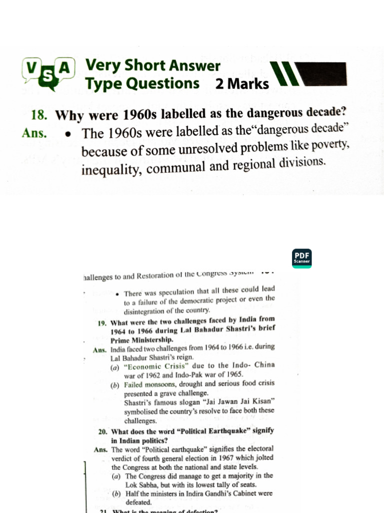 Class 12 CH 7 Challenge of Restoration of Congress | PDF