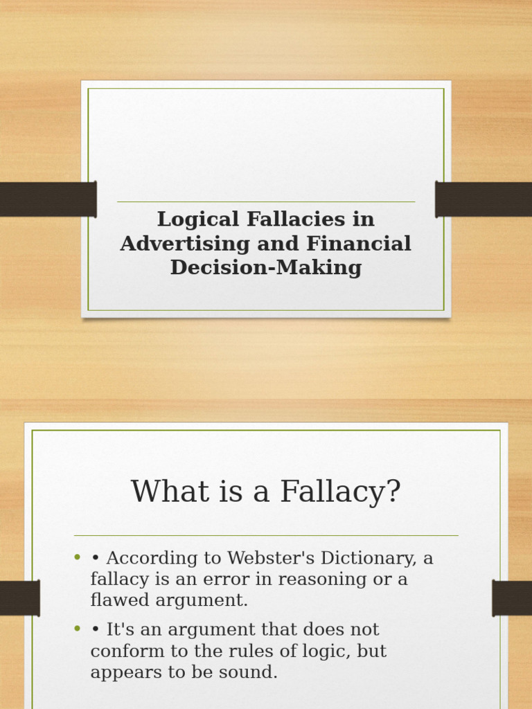 Fallacies in Advertising and Finance | PDF | Fallacy | Bias