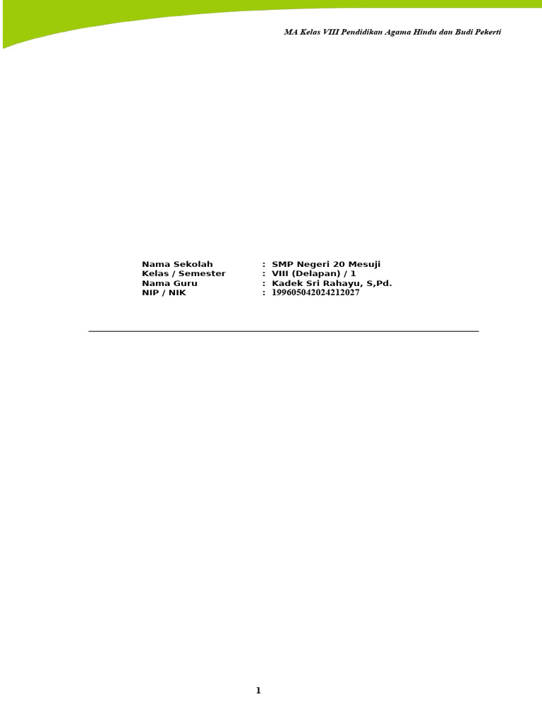 Ma Pah Kelas 8 Tri Guna 2024-2025 | PDF