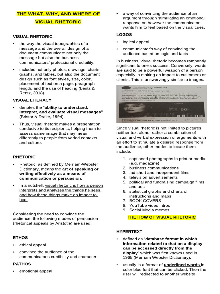 Visual Rhetoric Reviewer | PDF | Hyperlink | Written Communication