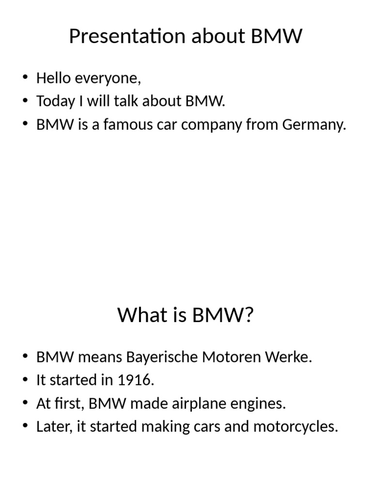 Bmw Presentation Pdf