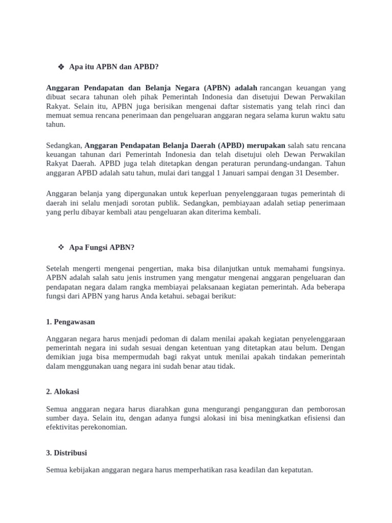 Memahami APBN dan APBD di Indonesia | PDF