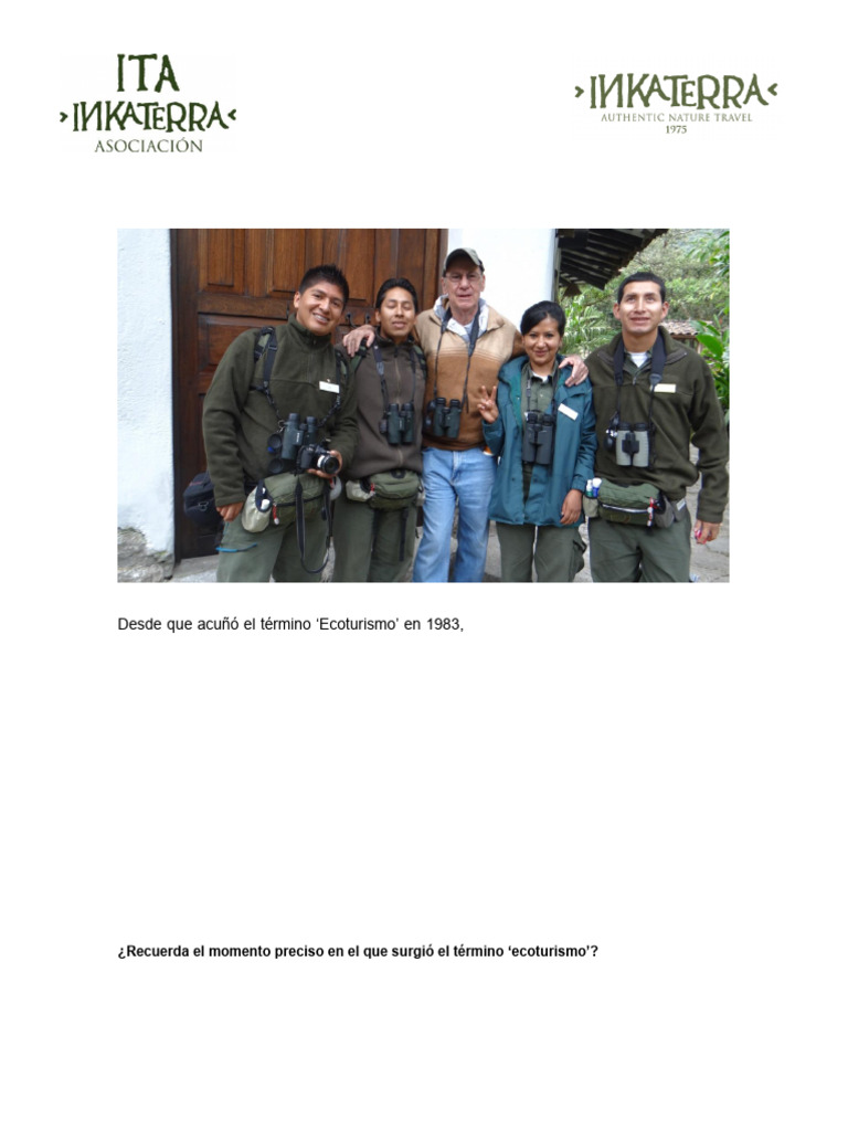 Entrevista a Héctor Ceballos-Lascuráin sobre Ecoturismo | PDF | Perú ...