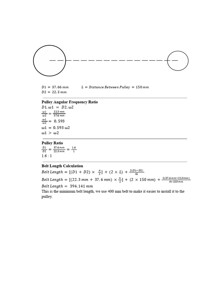 Pulley & Belt Calculation | PDF